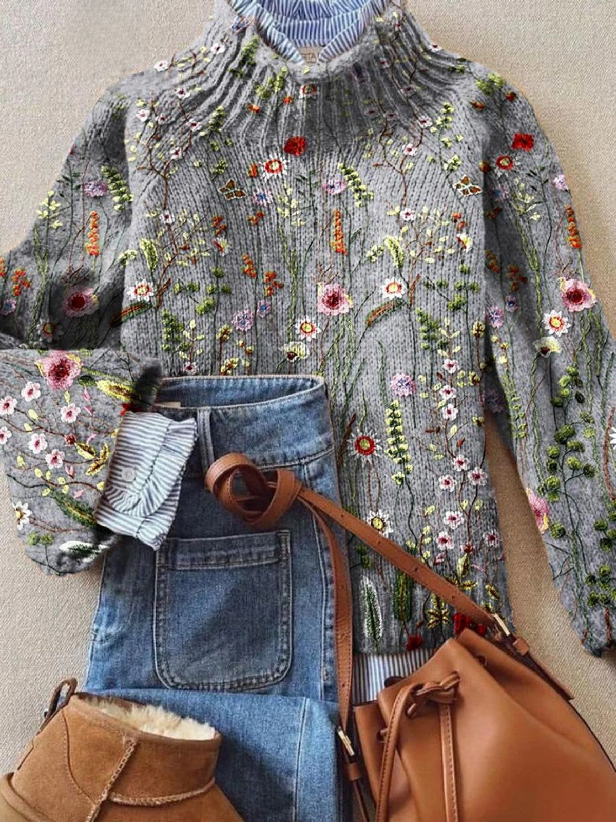 Ivy | Classic Vintage Floral Sweater – Mia Sophia