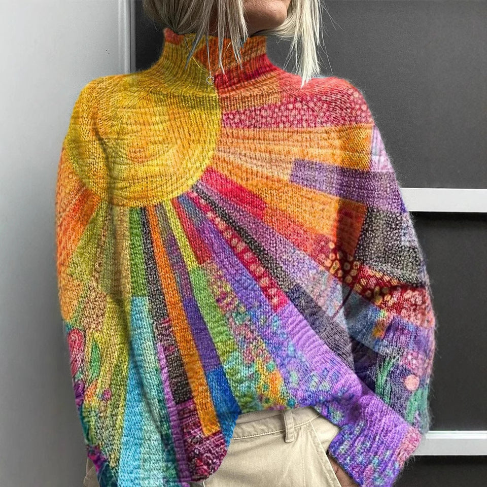 ANNA | Sunshine patchwork turtleneck – Mia Sophia